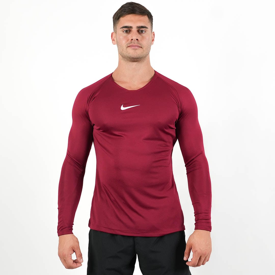 Nike Dri-Fit Tight Long Sleeve Fitness Shirt (Maroon) – Fresh Out Sneakers